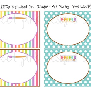 Art Party Food Labels - Etsy