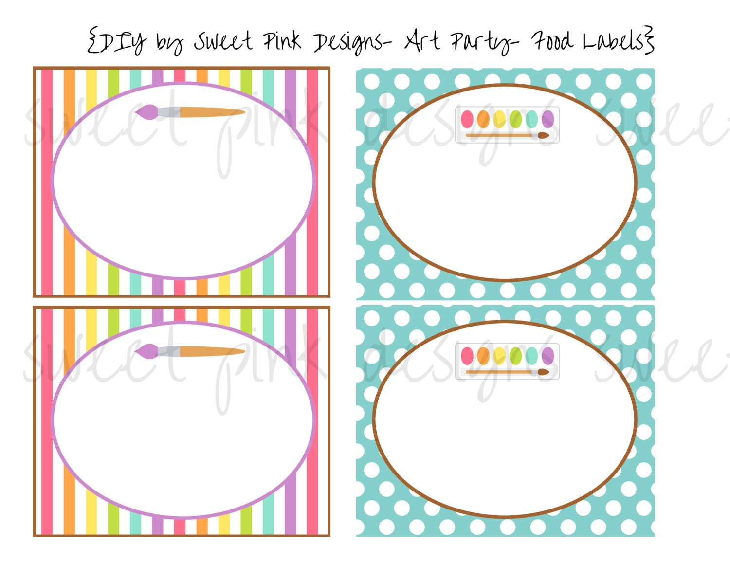 Art Party Food Labels - Etsy