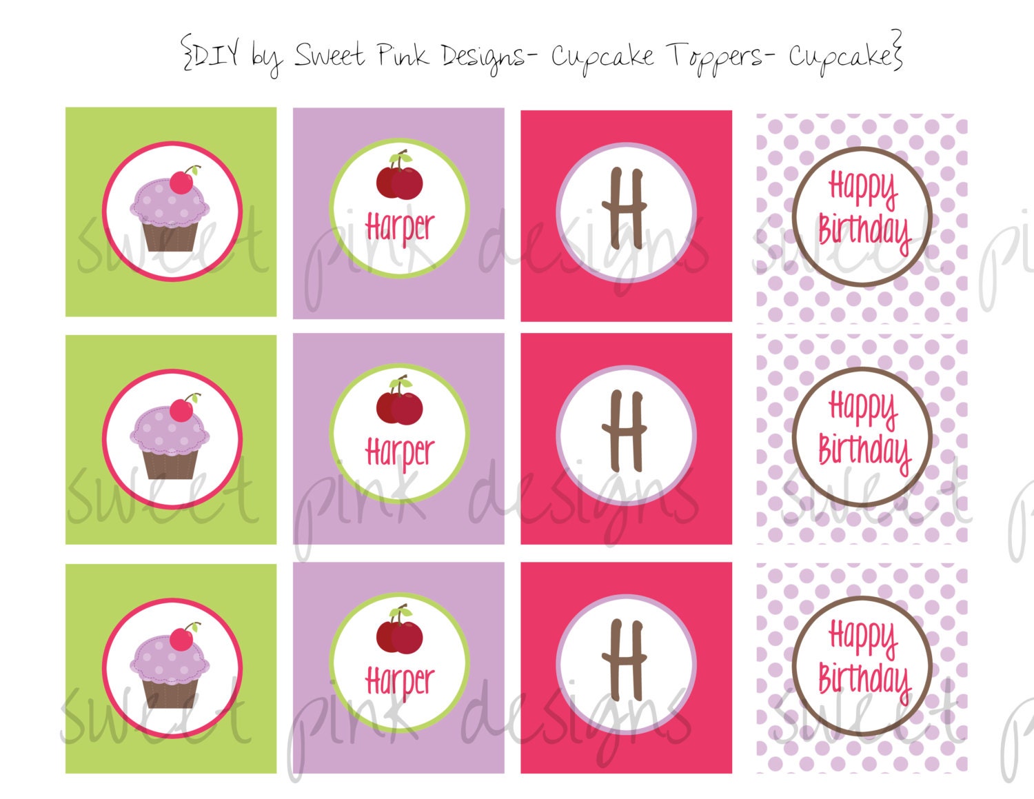 Printable Fancy Labels- Purple Cupcake Collection - Etsy