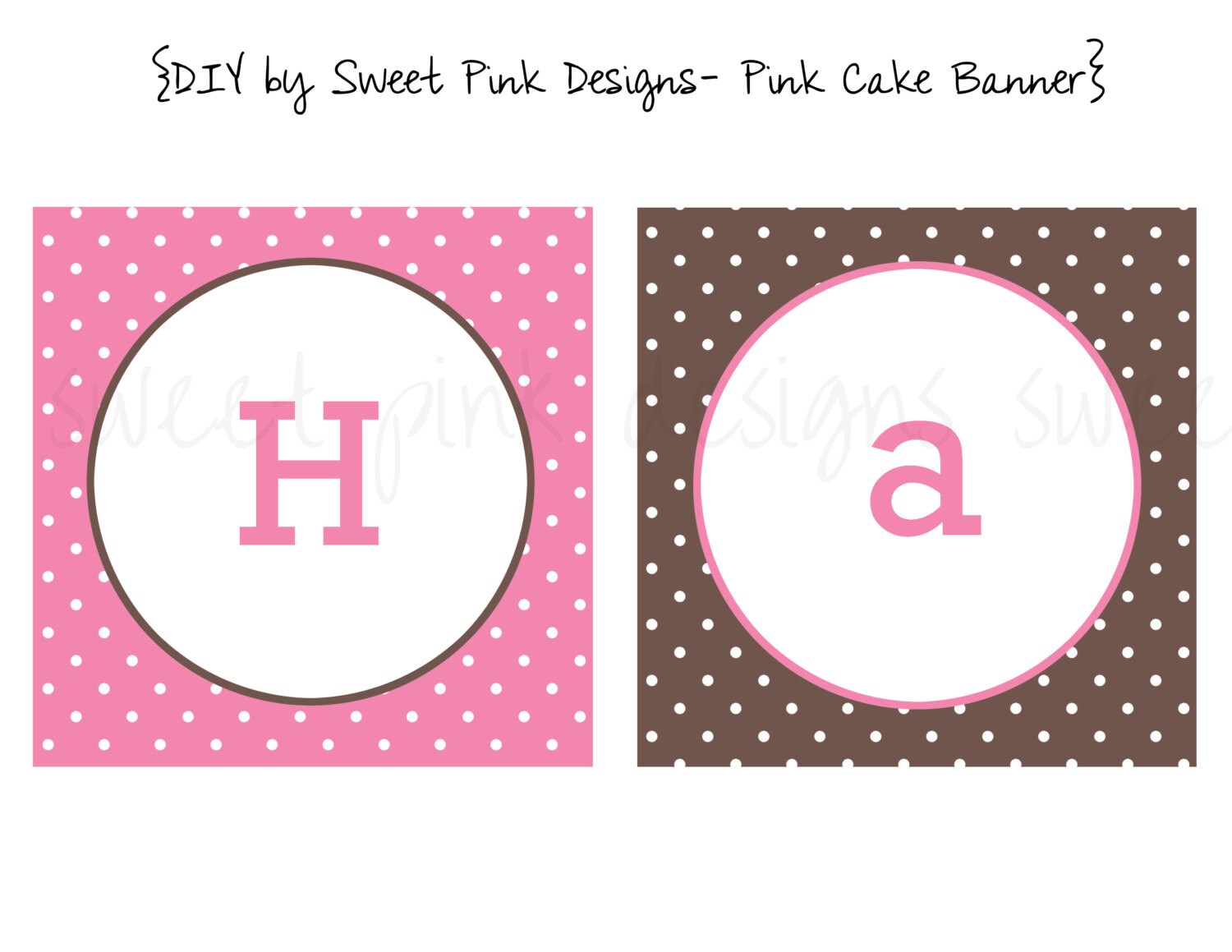Happy Birthday Banner- Pink Cake Collection - Etsy