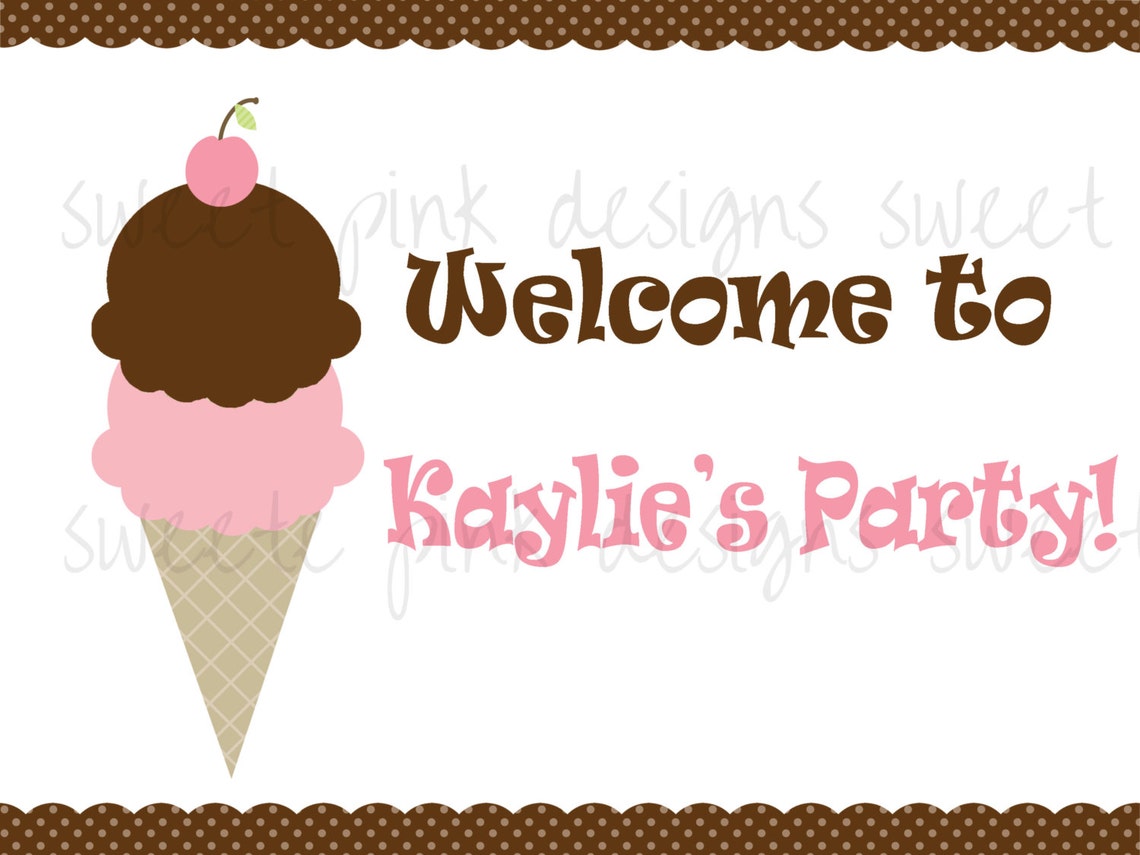 PRINTABLE WELCOME SIGN Ice Cream Shoppe Collection | Etsy