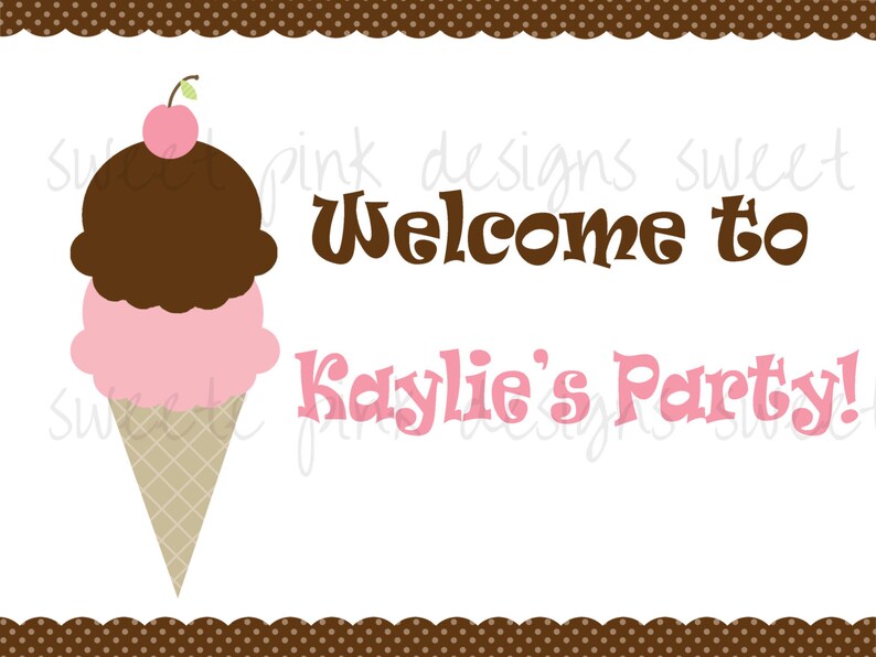 PRINTABLE WELCOME SIGN- Ice Cream Shoppe Collection - Etsy