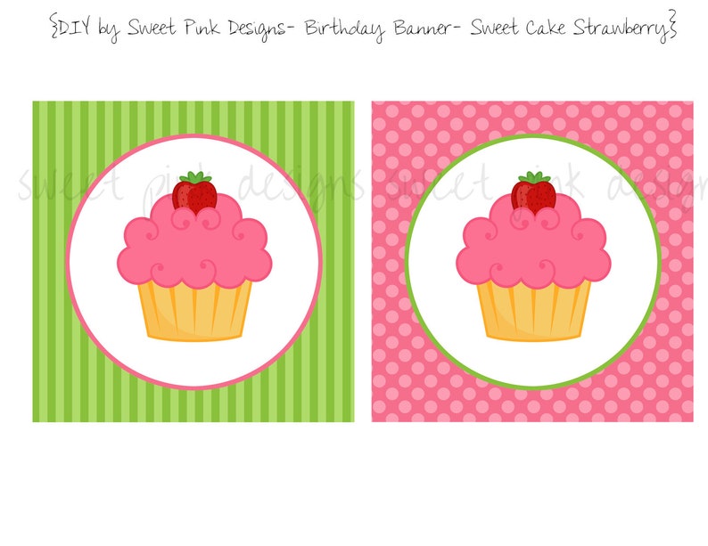 Sweet Cake Strawberry Party- Fancy Food Labels - Etsy