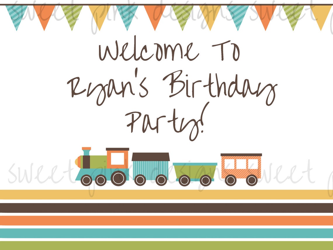 Printable Welcome Sign- Train Party Collection - Etsy