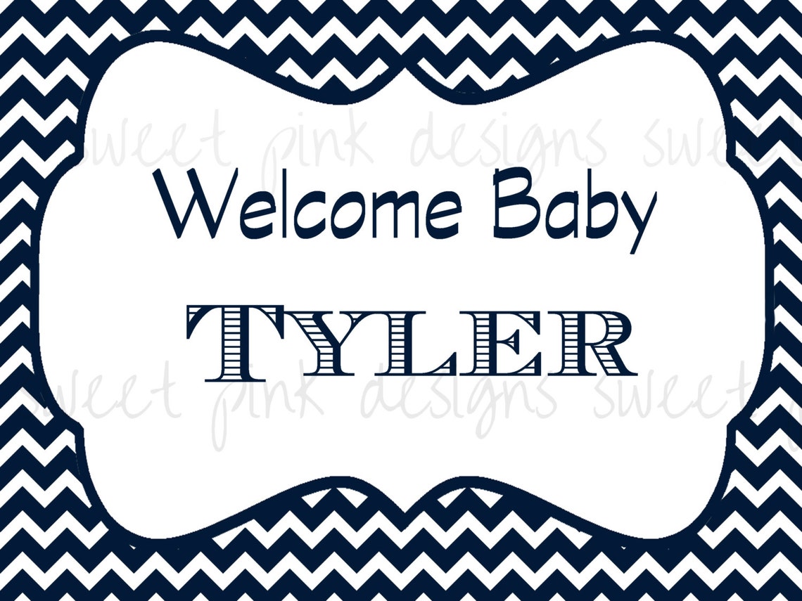 Baby Blue Chevron- Baby Shower Favor Tags - Etsy