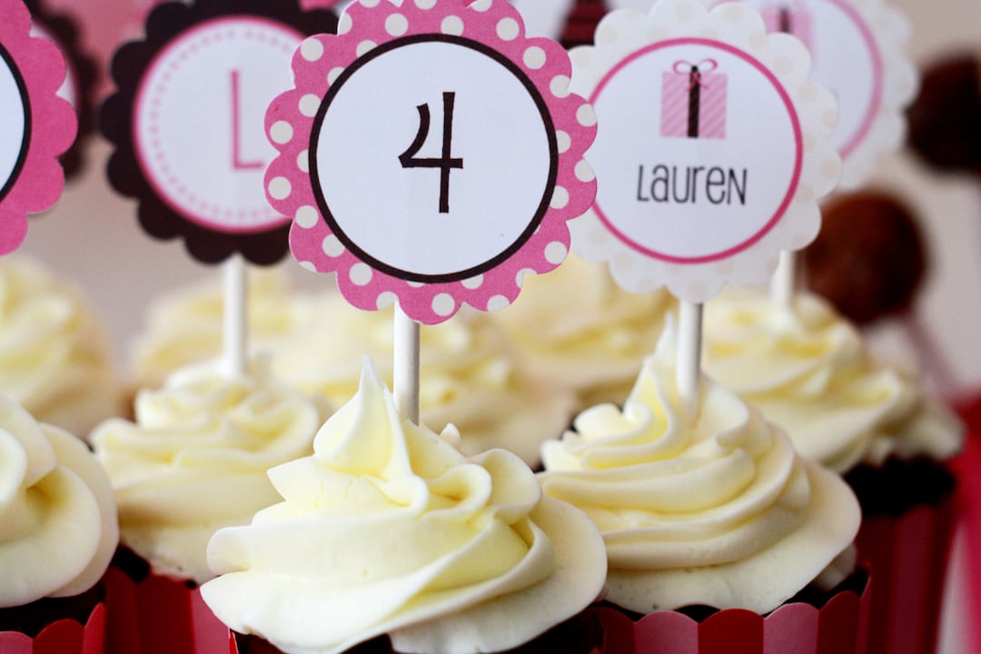 Printable Cupcake Toppers- Pink Cake Collection - Etsy