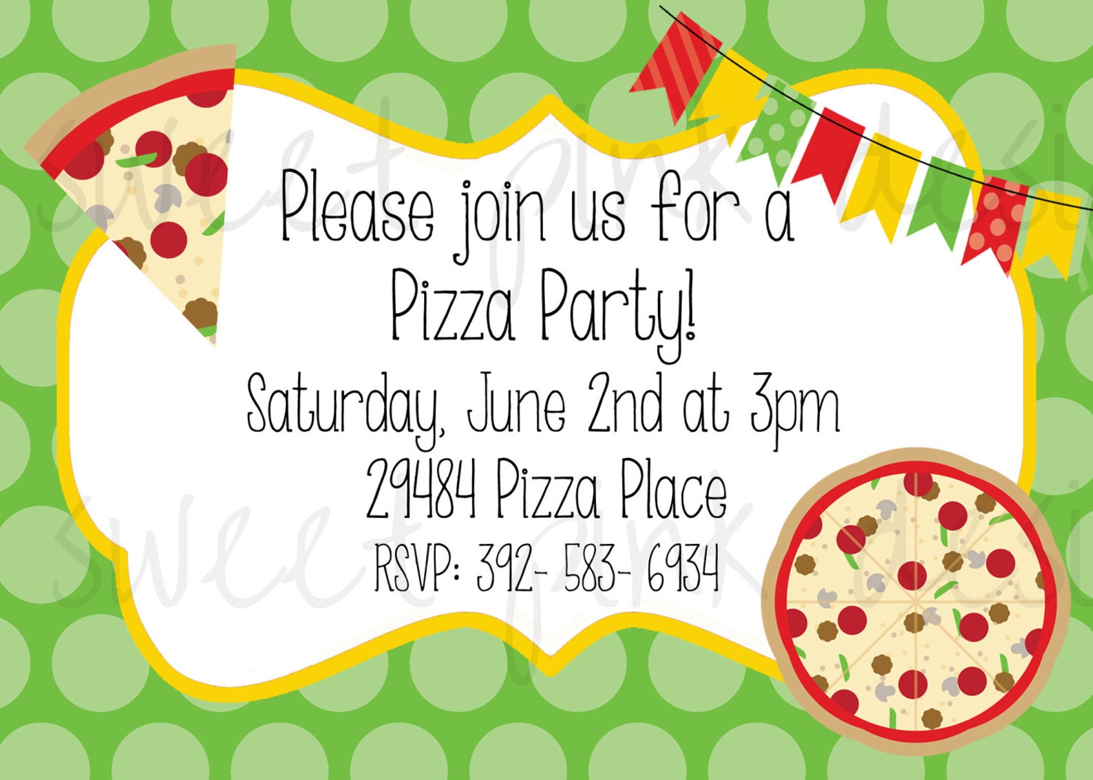 Pizza Party Thank You Cards - Etsy
