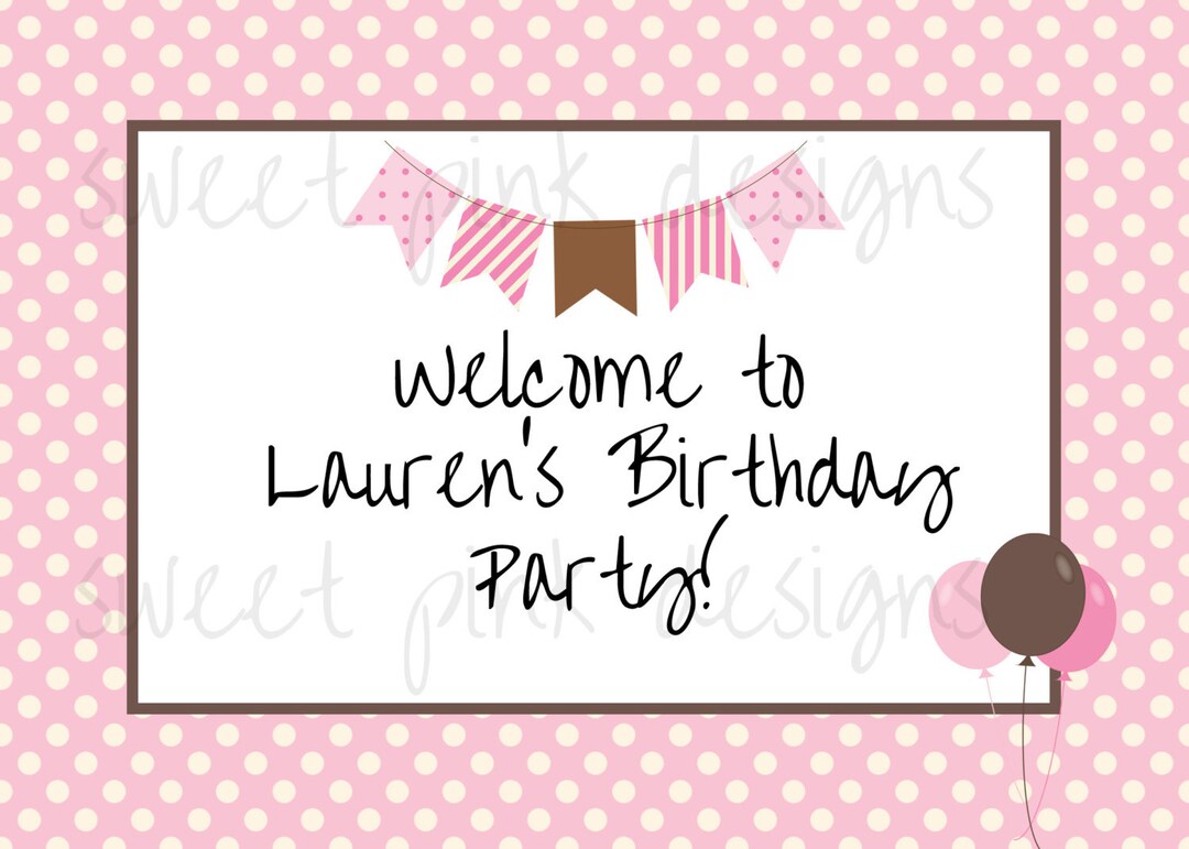 Printable Welcome Sign- Pink Cake Collection - Etsy