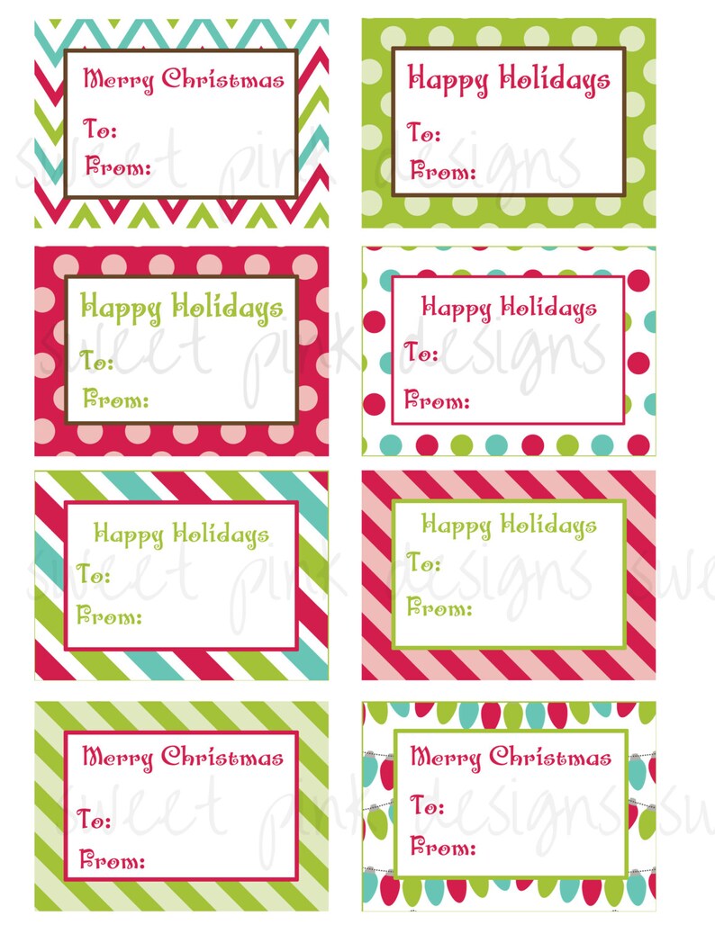 Christmas Gift Tags- Red and Green - Etsy