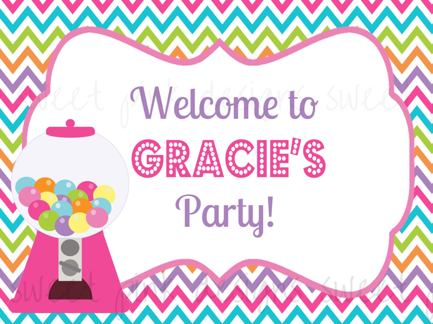 Printable Fancy Labels- Gumball Party Collection - Etsy