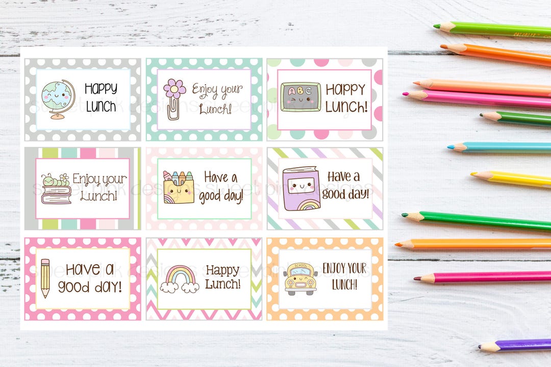 Lunch Box Notes Pastel School - Etsy