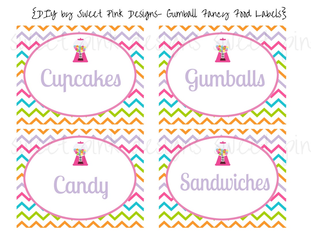 Printable Fancy Labels- Gumball Party Collection - Etsy