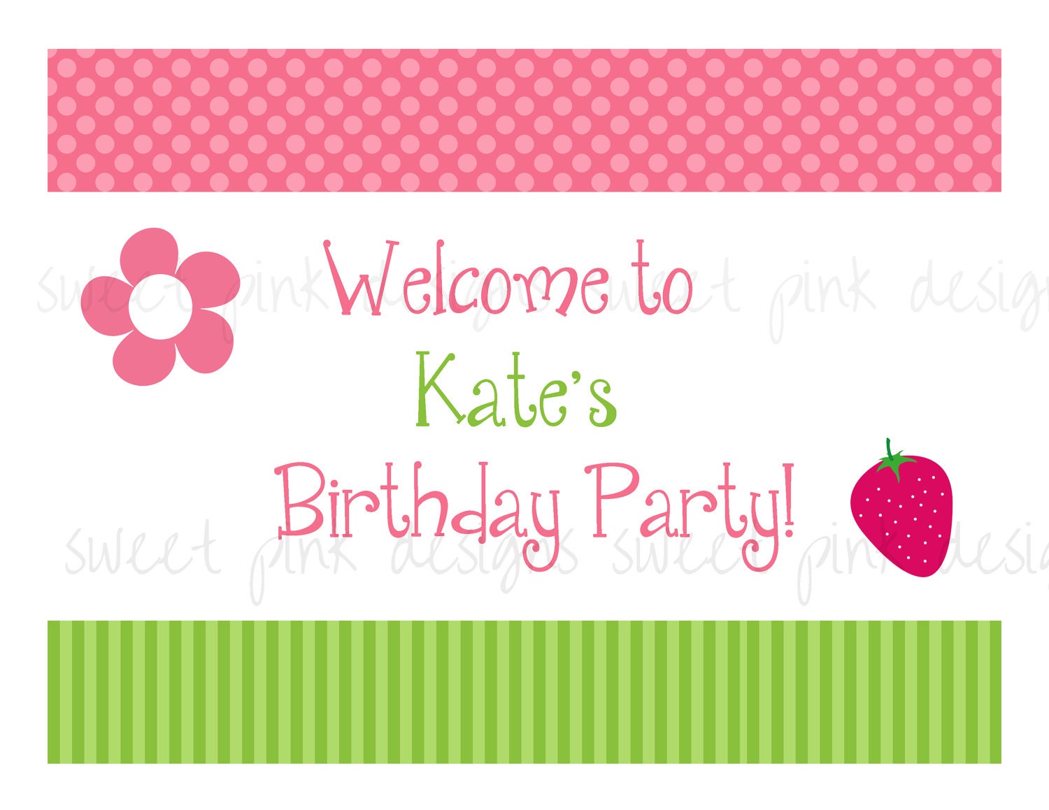 Sweet Cake Strawberry Party- Fancy Food Labels - Etsy