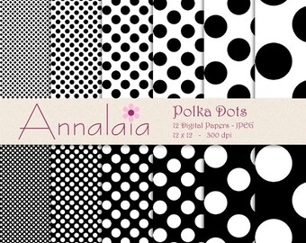 Black and White Digital Paper, Seamless Patterns Printable Scrapbook ...