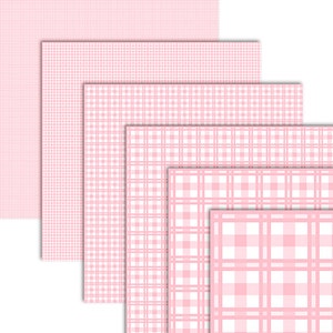INSTANT DOWNLOAD Digital Paper Pack: Pink and White Gingham Plaid ...