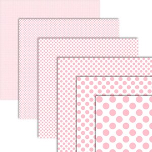 Pink Digital Paper Pack Pink and White Polka Dots Scrapbook Paper 12x12 ...