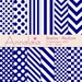 INSTANT DOWNLOAD Digital Paper Pack Navy Blue White Dots Stripes ...