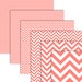 Digital Paper Pack Coral Pink and White Chevron Herringbone Zigzag ...