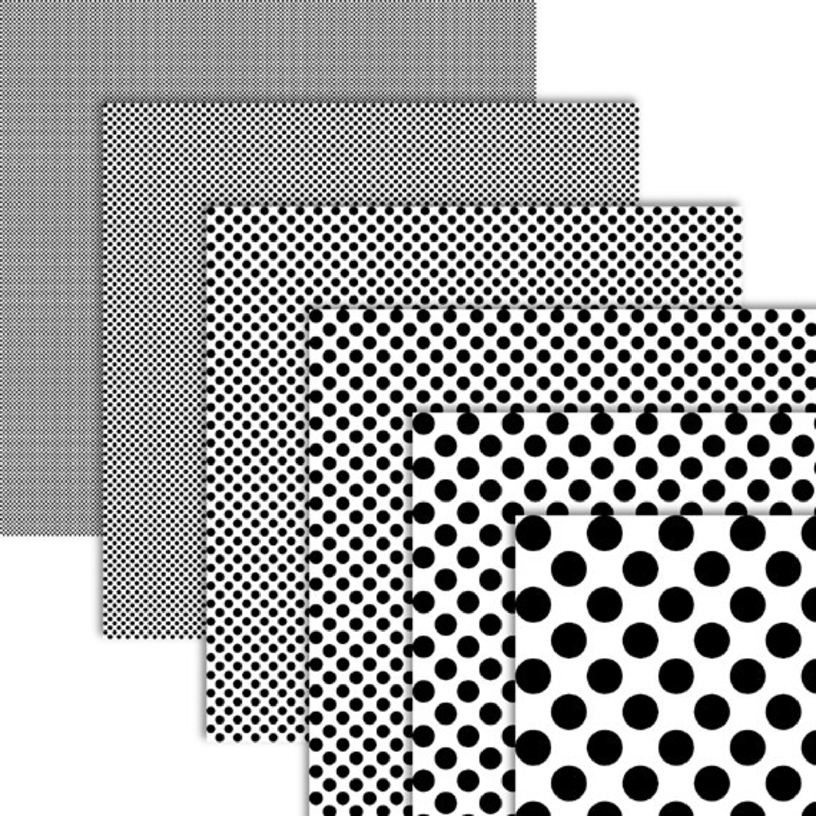 Black Digital Paper Pack Black and White Polka Dots Printable Scrapbook ...