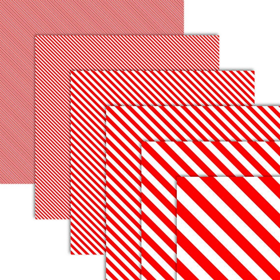 Digital Paper Pack Red and White Stripes Scrapbook Paper 12x12 8,5x11 ...