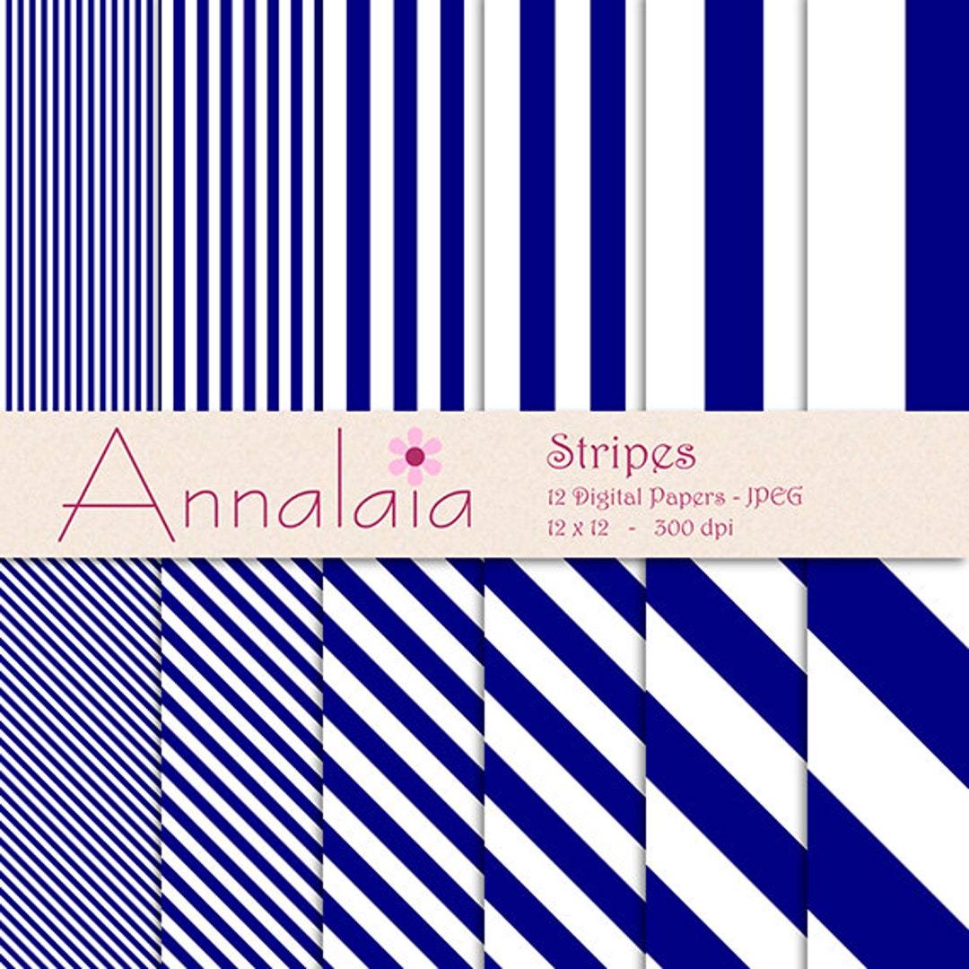 INSTANT DOWNLOAD Digital Paper Pack Navy Blue White Vertical - Etsy