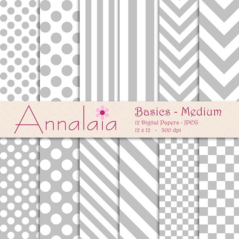 INSTANT DOWNLOAD Digital Paper Pack: Silver Gray White Dots - Etsy