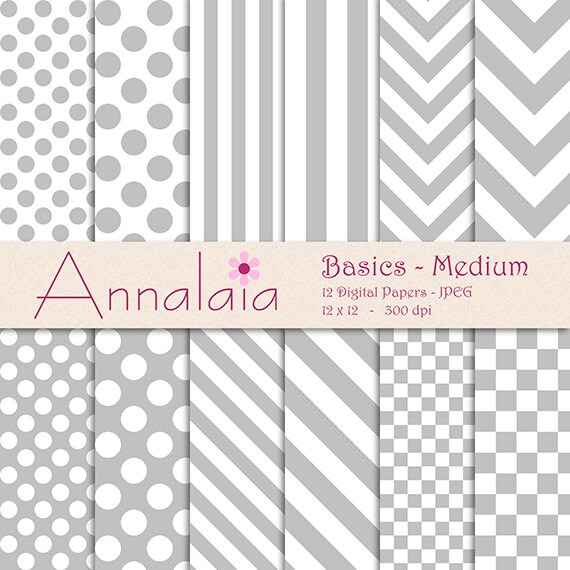 INSTANT DOWNLOAD Digital Paper Pack: Silver Gray White Dots - Etsy