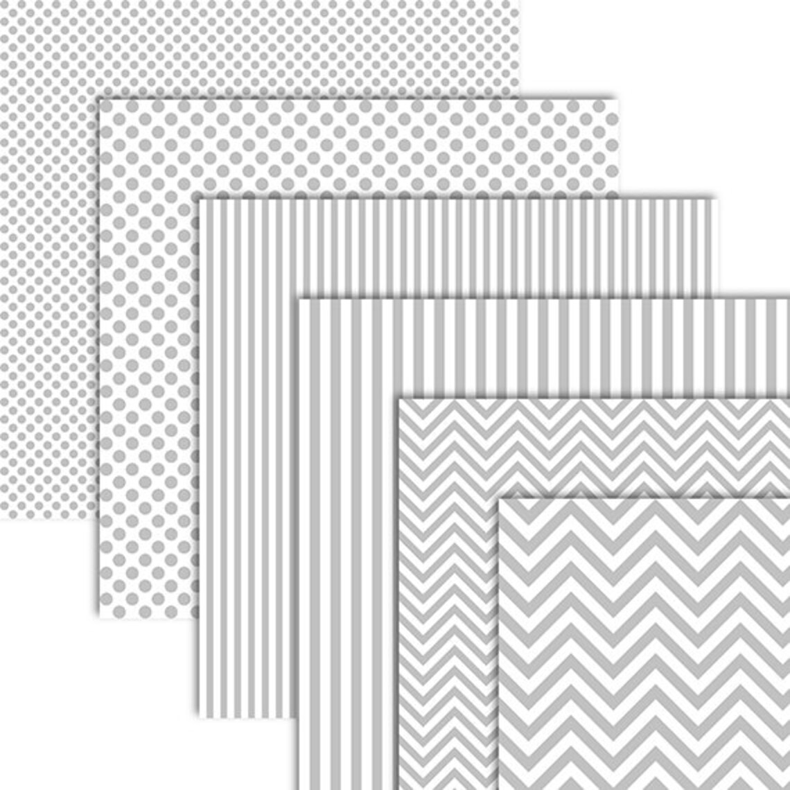INSTANT DOWNLOAD Digital Paper Pack: Silver Gray White Dots - Etsy