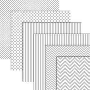 INSTANT DOWNLOAD Digital Paper Pack: Silver Gray White Dots - Etsy