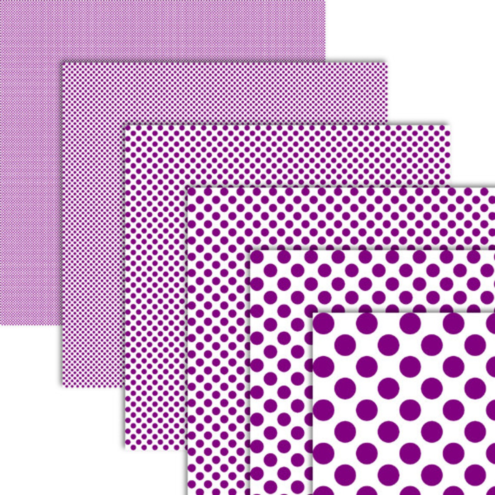 INSTANT DOWNLOAD Digital Paper Pack: Purple and White Polka - Etsy