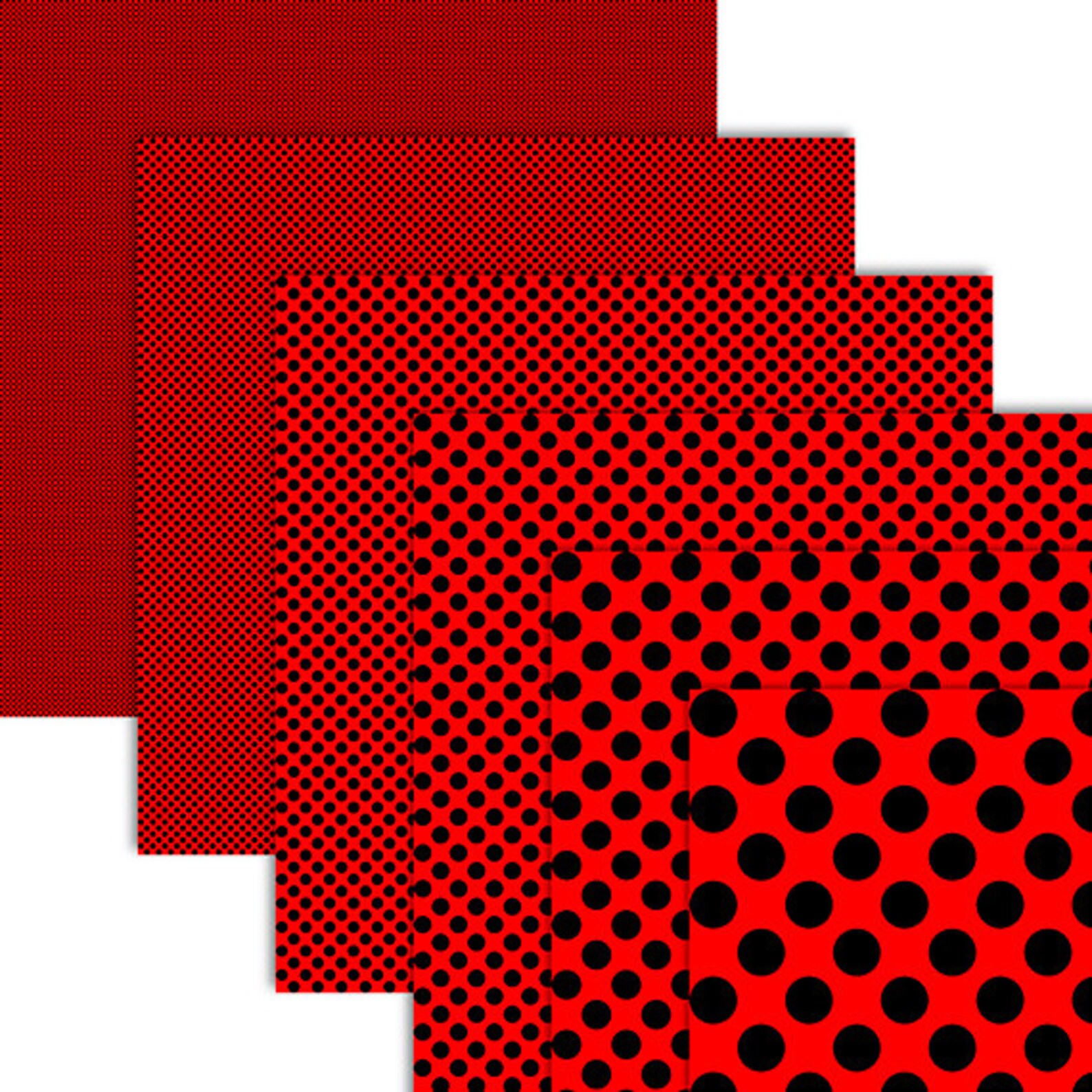 Digital Paper Instant Download Black Red Polka Dots Scrapbook - Etsy