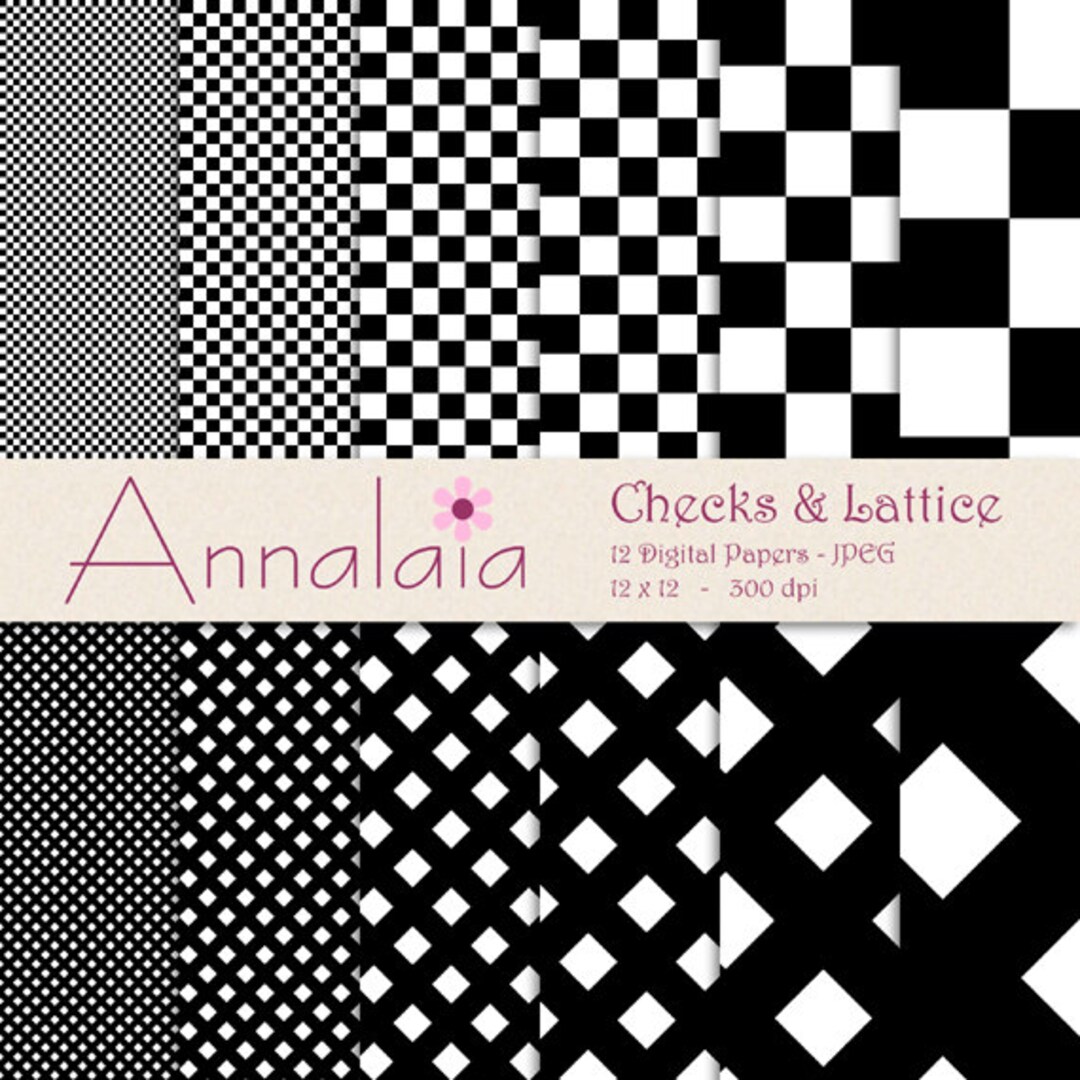INSTANT DOWNLOAD Digital Paper Pack Black and White Squares - Etsy