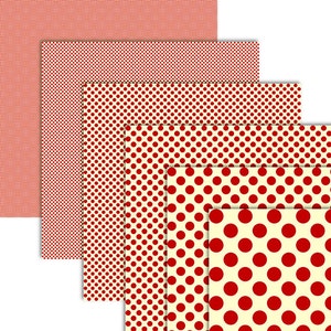 Digital Paper Pack: Dark Red and Cream Polka Dots Scrapbook - Etsy