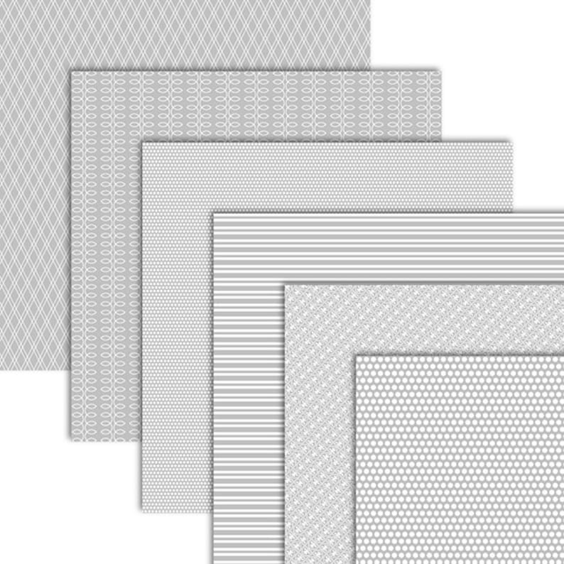 Silver Gray Digital Paper Pack Gray and White Polka Dots - Etsy