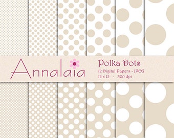 Pink Digital Paper Pack Pink and White Polka Dots Scrapbook Paper 12x12 ...