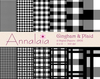 INSTANT DOWNLOAD Digital Paper Pack: Pink and White Gingham Plaid ...