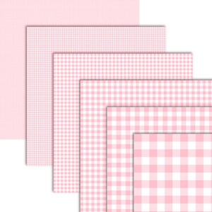 INSTANT DOWNLOAD Digital Paper Pack: Pink and White Gingham Plaid ...