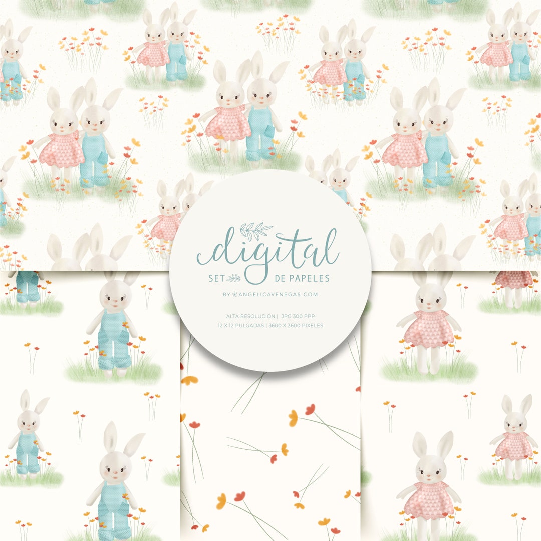 Bunny Digital Paper: Baby Craft Designs (digital Download) - Etsy