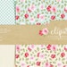 Shabby Chic Digital Paper Pack Pink Roses 12x12 Papers | Etsy