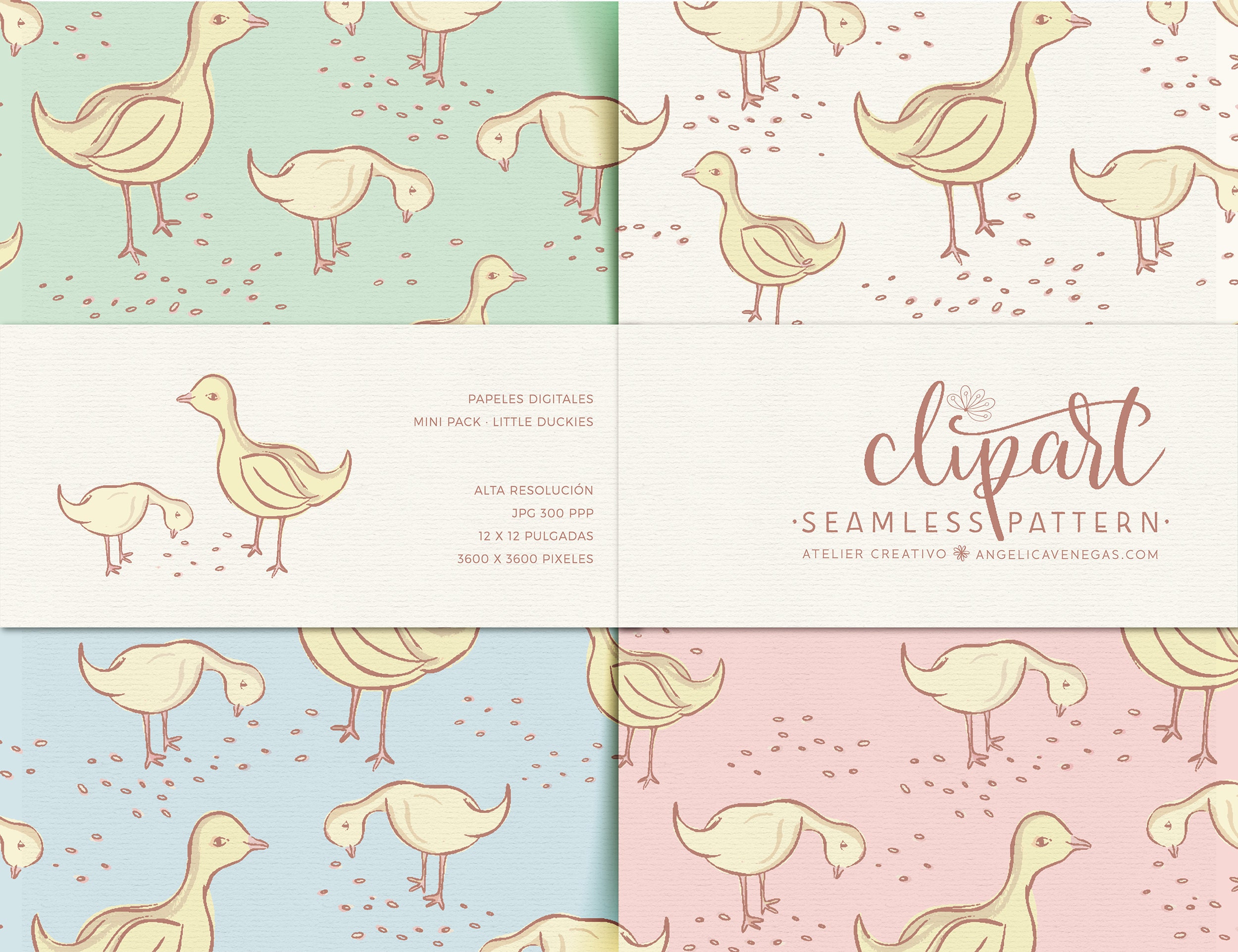 Nursery Digital Paper Duckling Clipart Delicate Clipart - Etsy