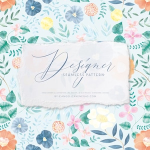 Wildflower Floral Digital Paper, Hand Drawn Delicate Seamless Pattern ...