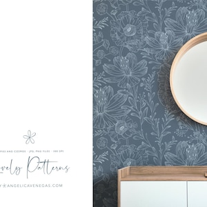 Botanical Line Art, Seamless Pattern, Delicate Surface Pattern, Textil ...