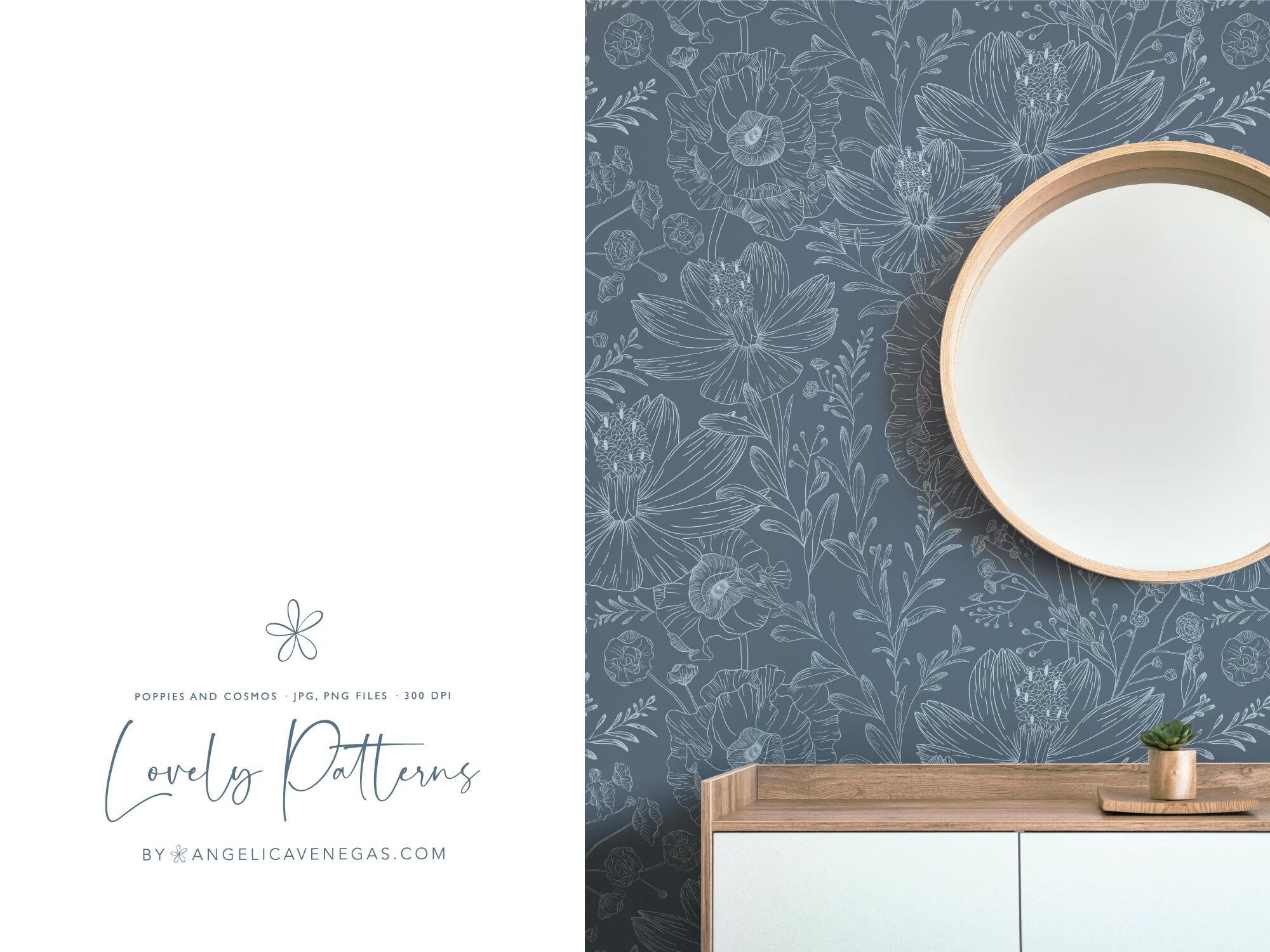 Botanical Line Art, Seamless Pattern, Delicate Surface Pattern, Textil ...