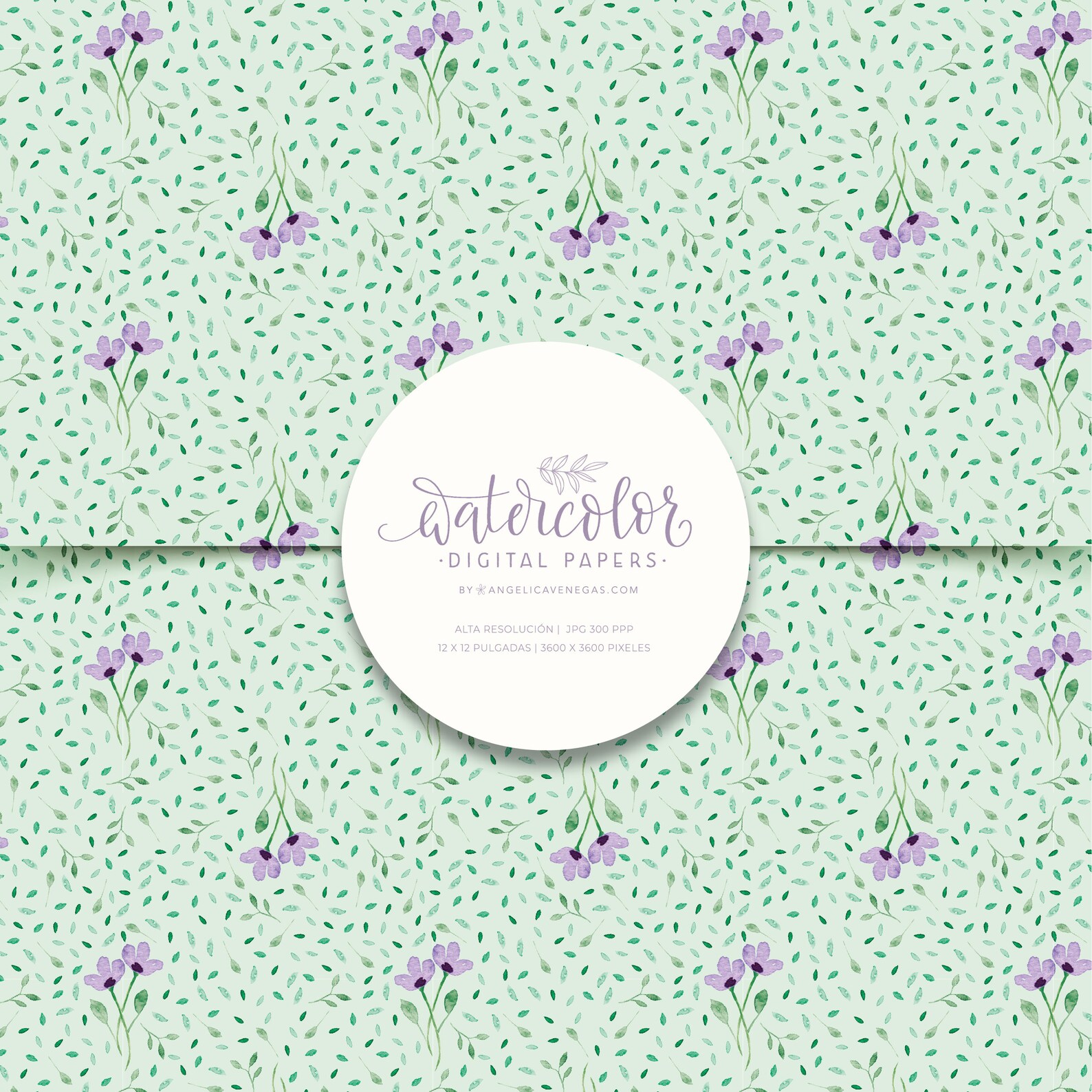 Lavender and Poppy Watercolor Digital Papers, Lilac Paper Pack ...