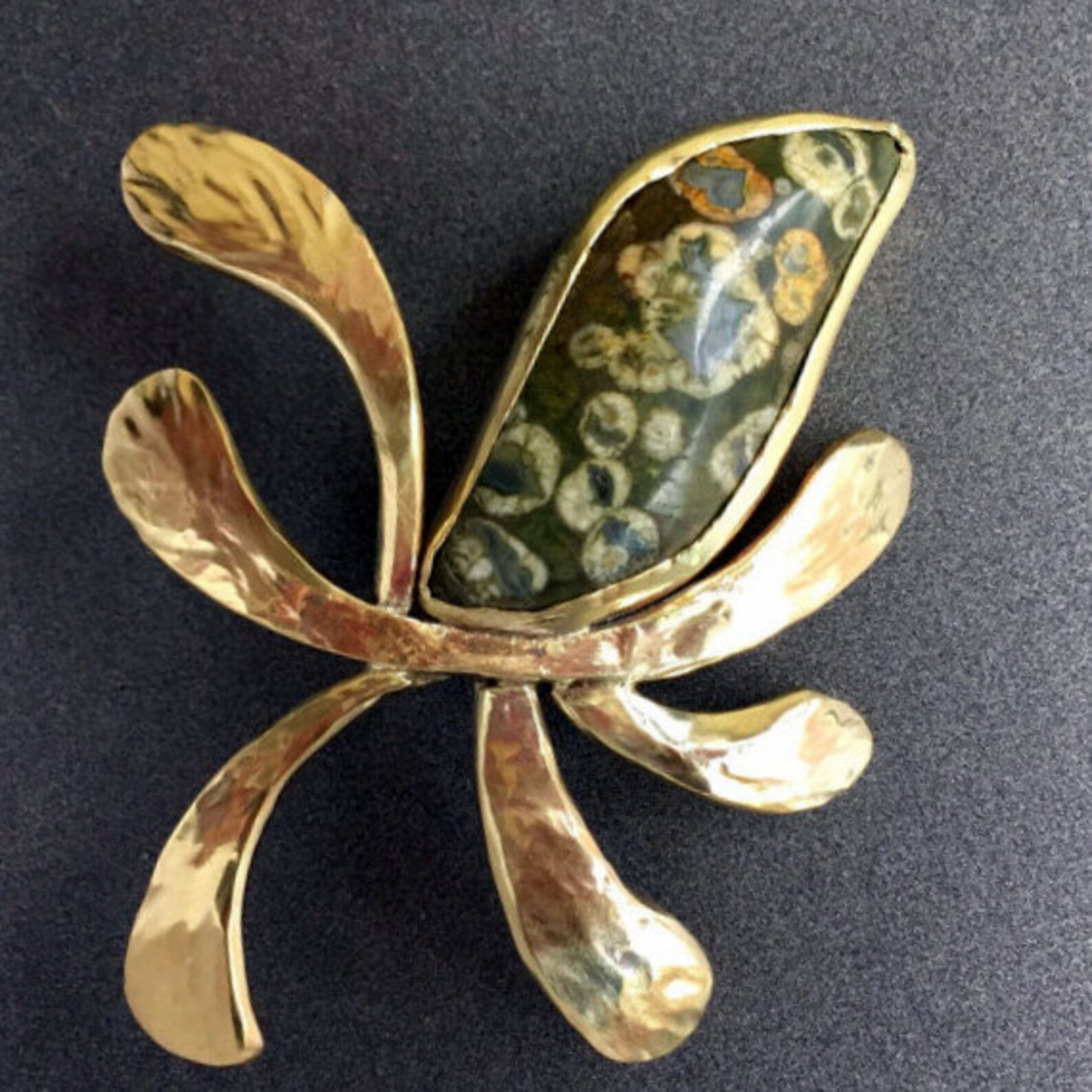 Rainforest Jasper Kenji Brooch in Beautiful Bronze in Reserve - Etsy