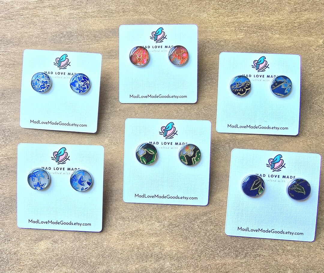 Origami Paper Stud Earrings: Handcrafted Boho Jewelry - Etsy