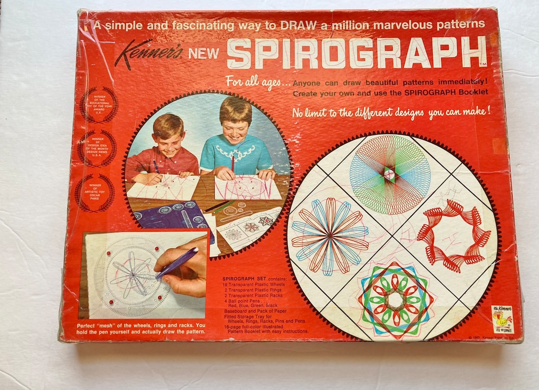 Vintage Spirograph Art Set by Kenner 1967 With 38 Pieces as Extra Bonus ...