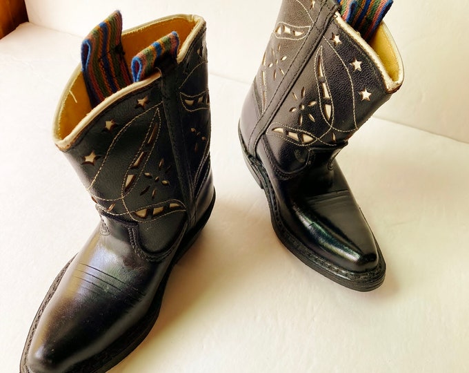 Kids Leather Cowboy Boots 1970, Never Worn Pee Wee Boots for Toddler or ...