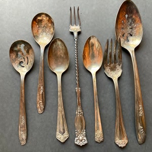 7 Piece Mixed Silver Plate Flatware Silverware by Wm Rogers - Etsy