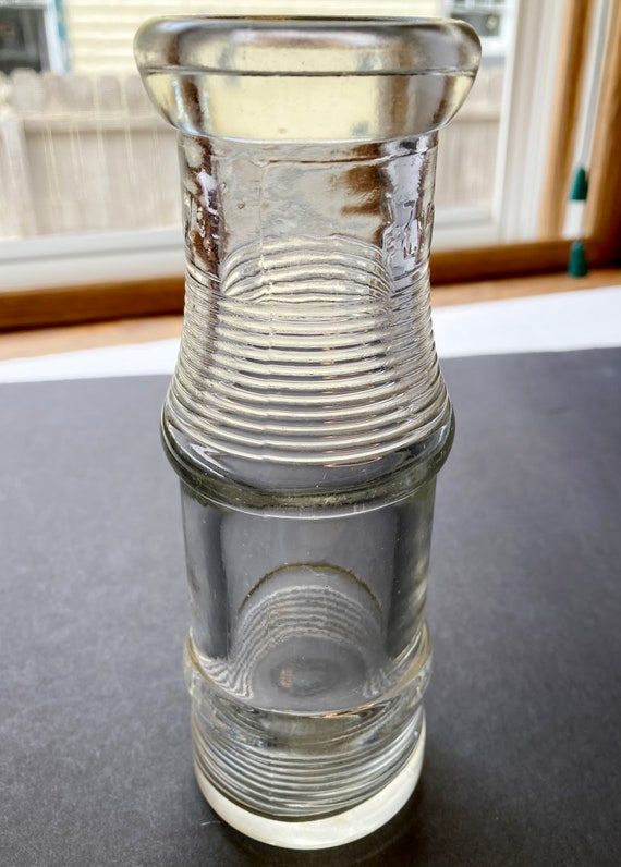 Vintage Clear Glass Milk Bottle 1946 1954 Wholesome Wonder Etsy